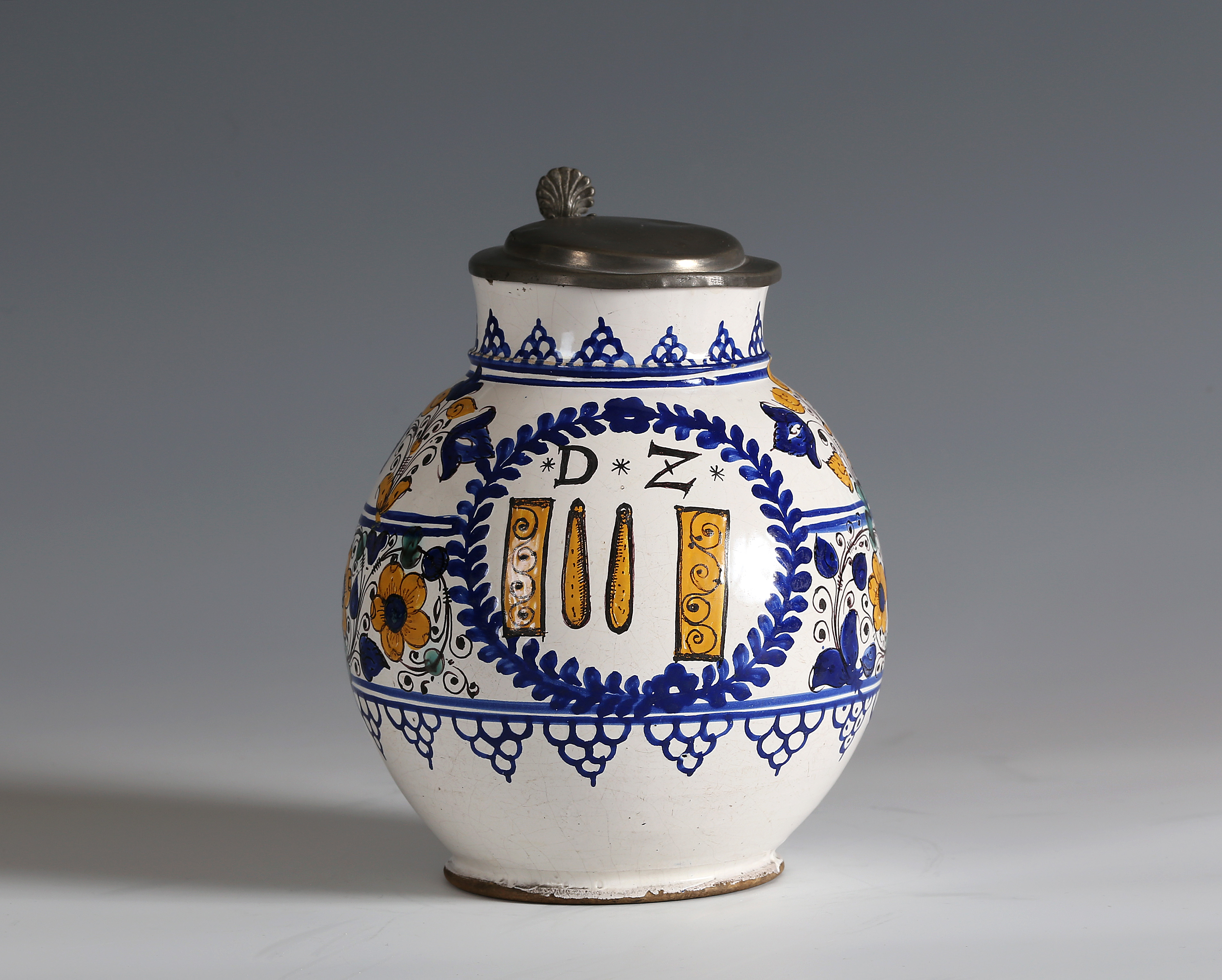 A Hutterite-Haban pewter-mounted jug, Northern Hungary (now Slovakia ...