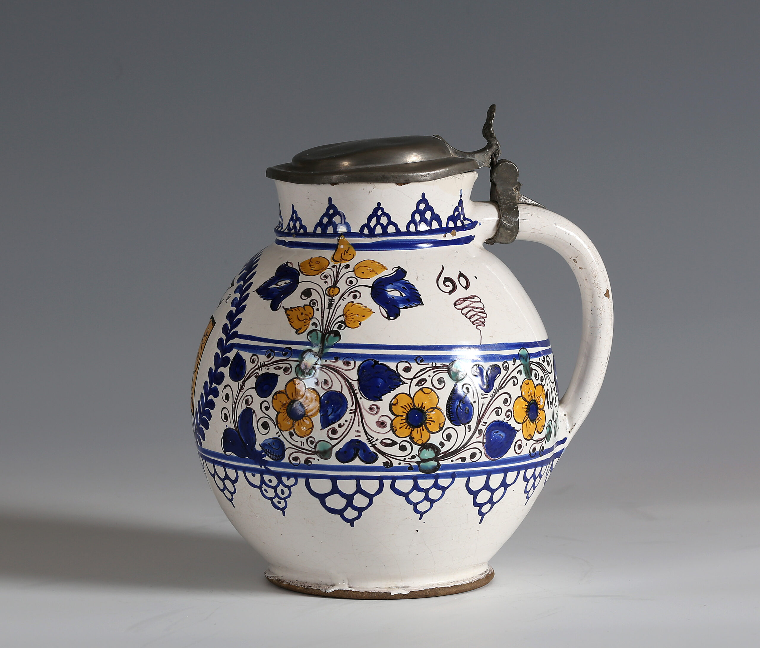 A Hutterite-Haban pewter-mounted jug, Northern Hungary (now Slovakia ...