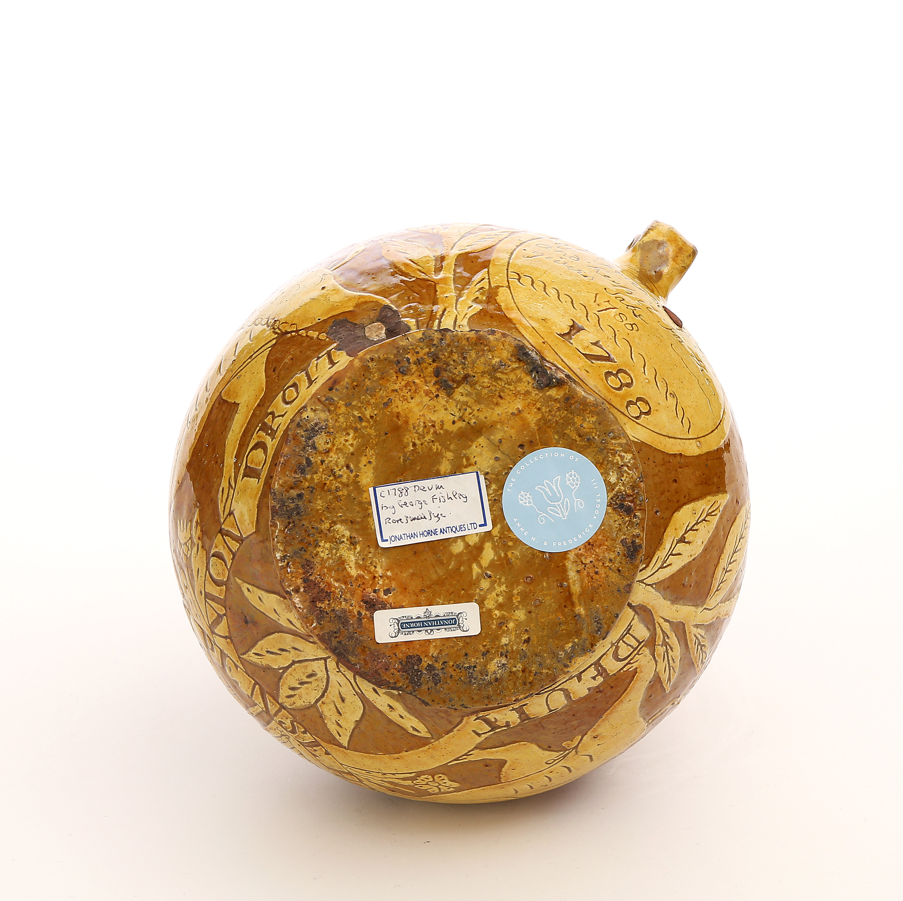 A SMALL DEVON SLIPWARE DATED HARVEST JUG | Rare Ceramics