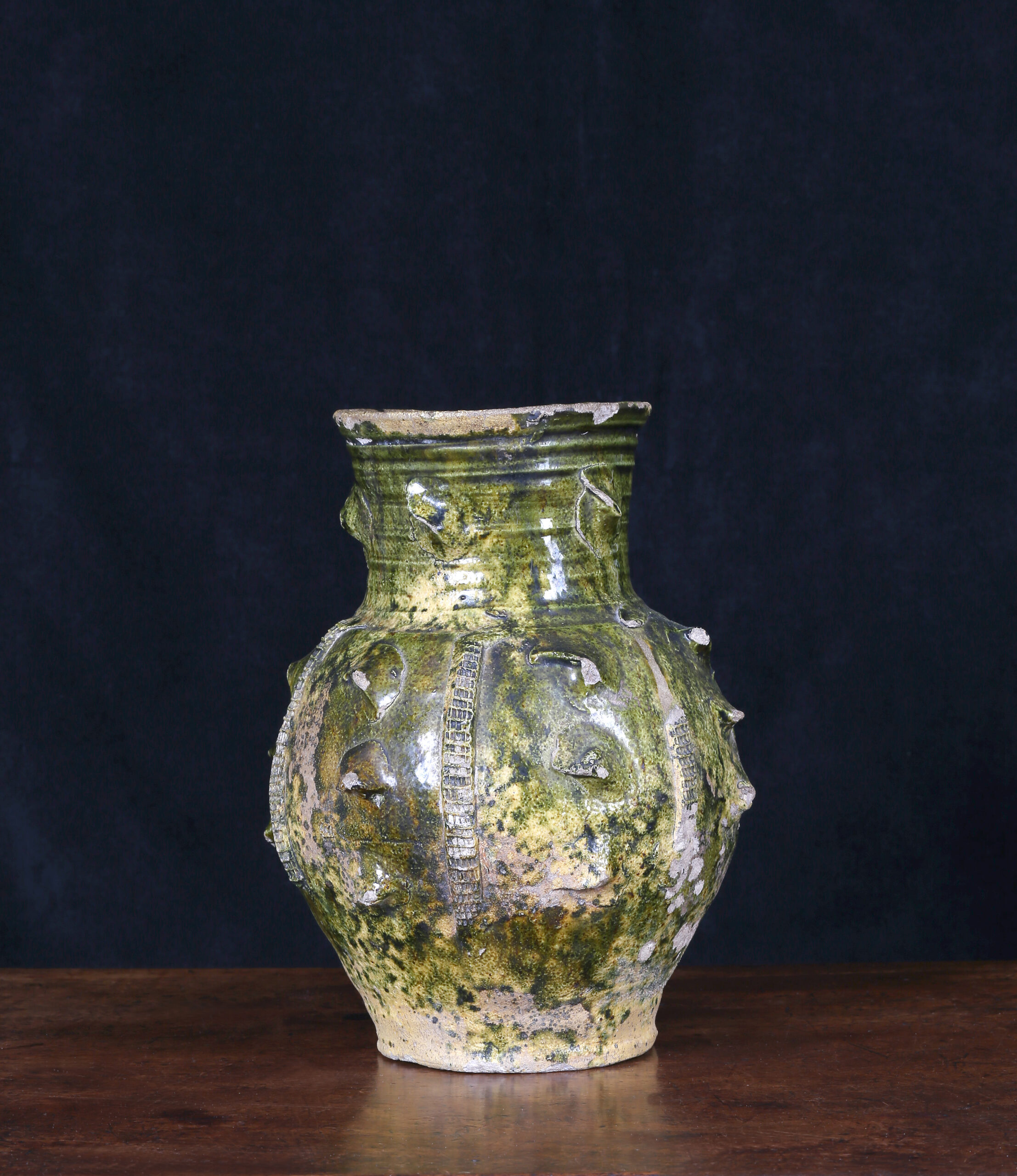 A French Medieval Green-Glazed Jug | Rare Ceramics