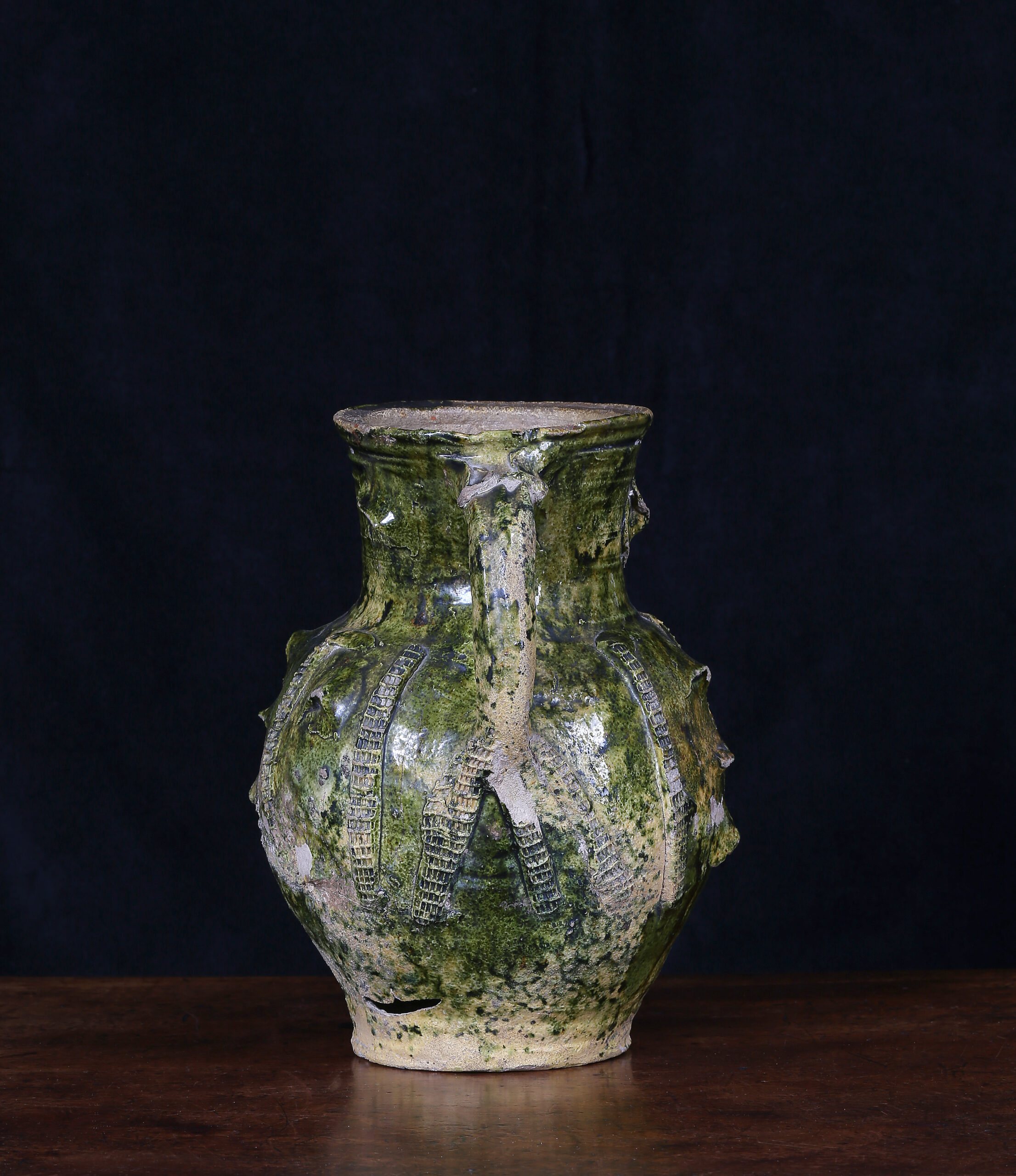 A French Medieval Green-Glazed Jug | Rare Ceramics